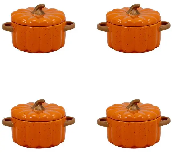 10 STRAWBERRY STREET Set Of 4'pumpkin Stone Are Tureens - One-color