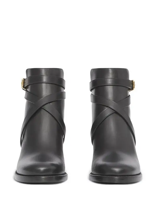 Burberry House Check Mid-heel Boots - Black