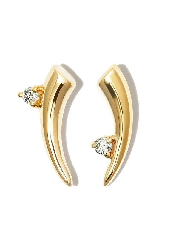 Adina Reyter 14k Yellow Thorn Diamond Stud Earrings - Gold