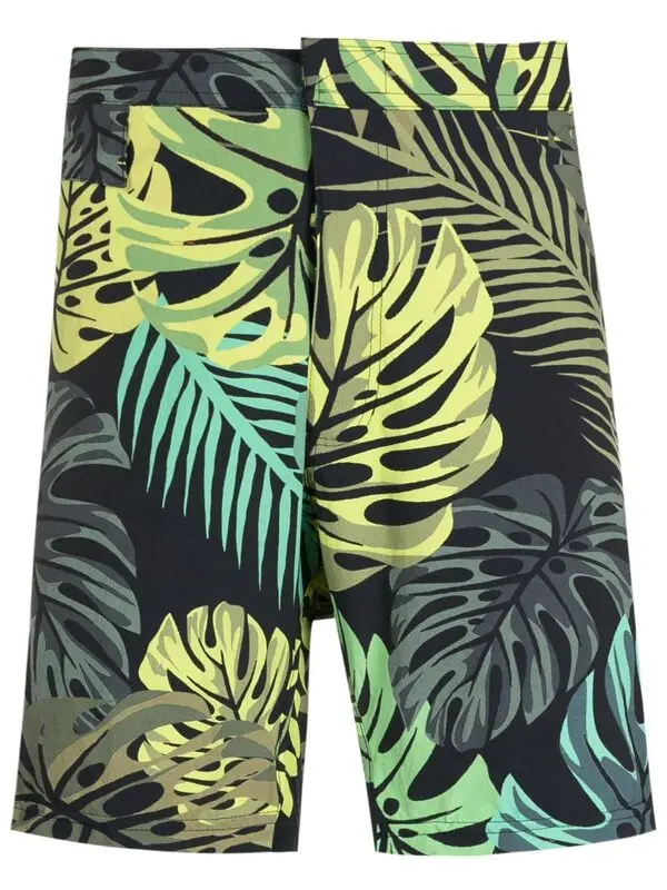 AMIR SLAMA Leaf-print Swim Shorts