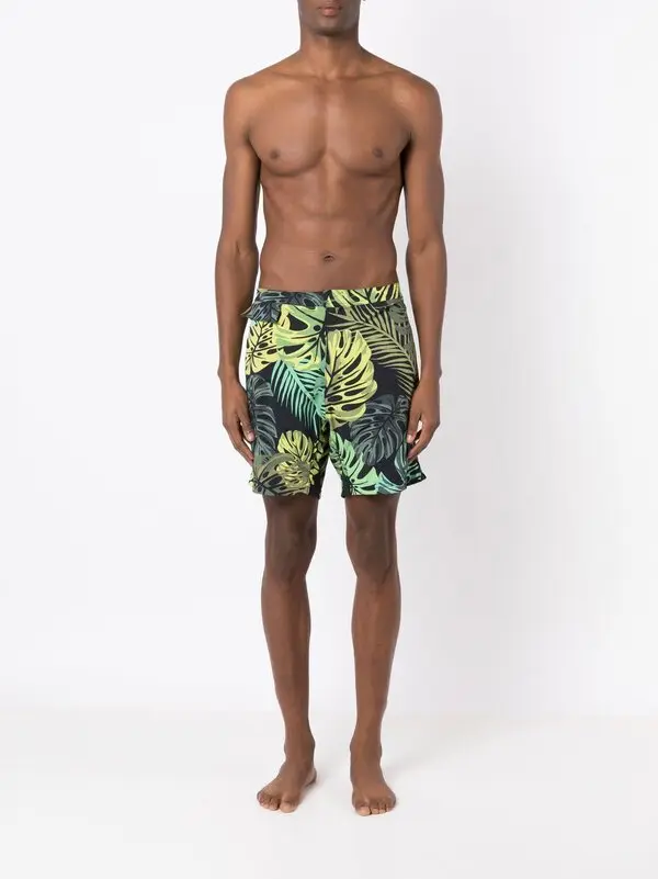 AMIR SLAMA Leaf-print Swim Shorts