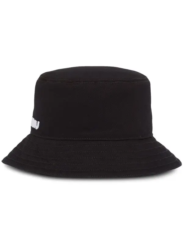 Miu Miu Logo Bucket Hat - Black