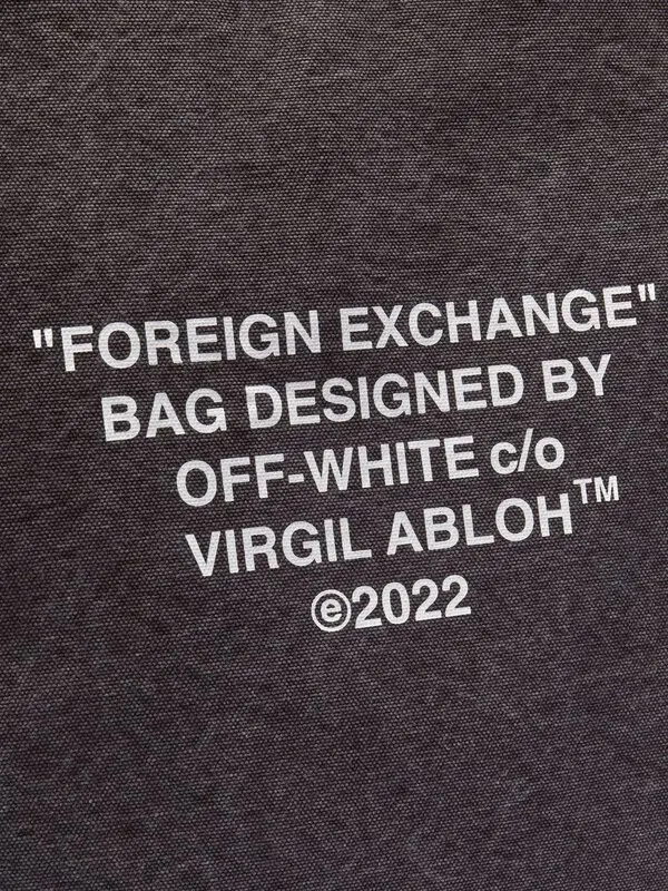 Off-White Tote Bag With Slogan Print
