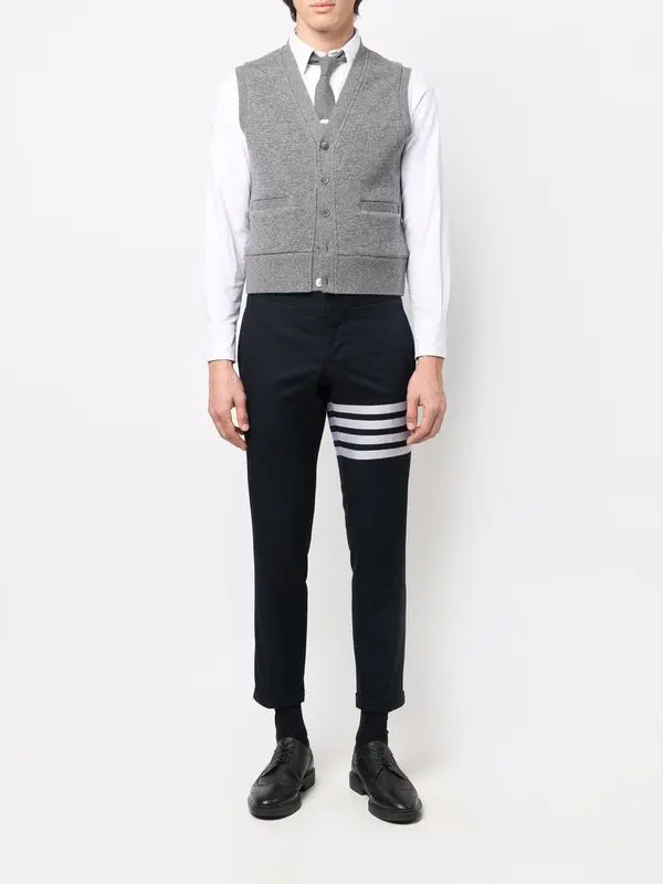 Thom Browne Sleeveless Cashmere Cardigan - Grey