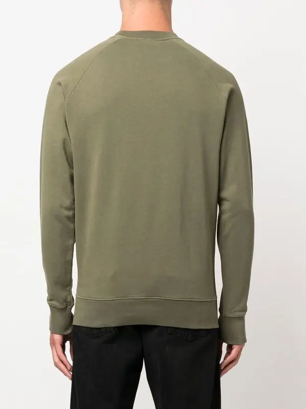 Maison Kitsuné Crew Neck Sweatshirt With Logo Patch - Green