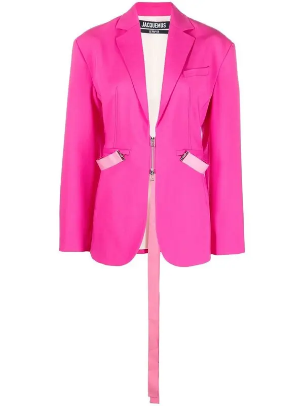 Jacquemus Strap Detail Zip-up Blazer