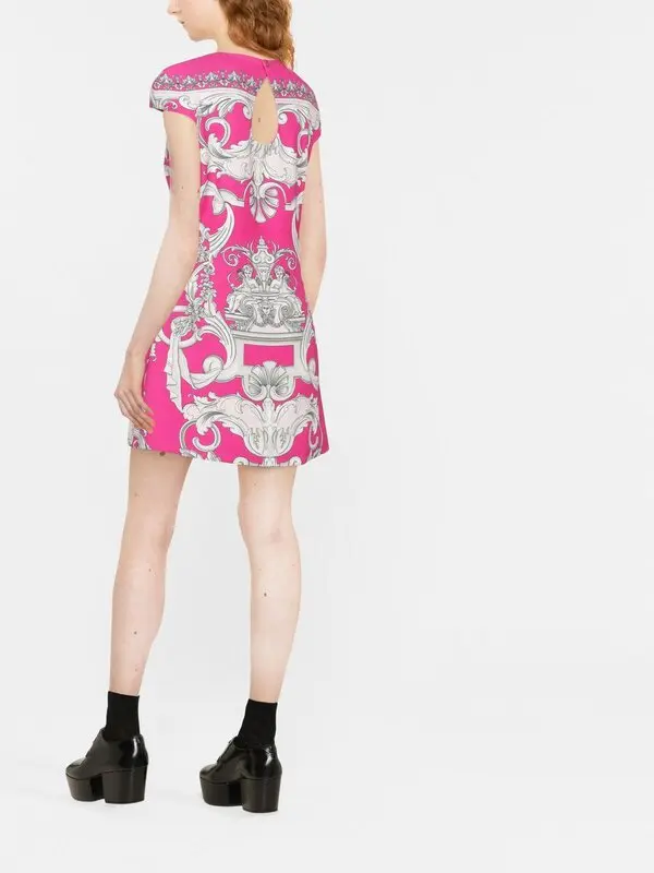 Versace Silver Baroque Mini Shift Dress