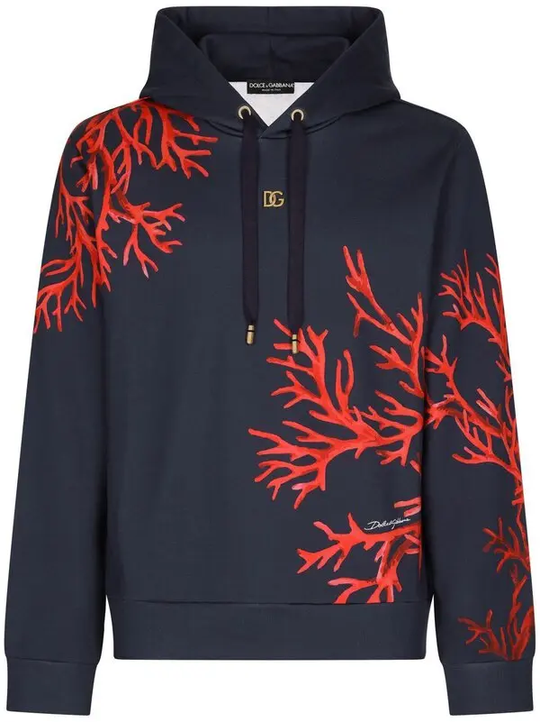 Dolce & Gabbana Coral-print Pullover Hoodie