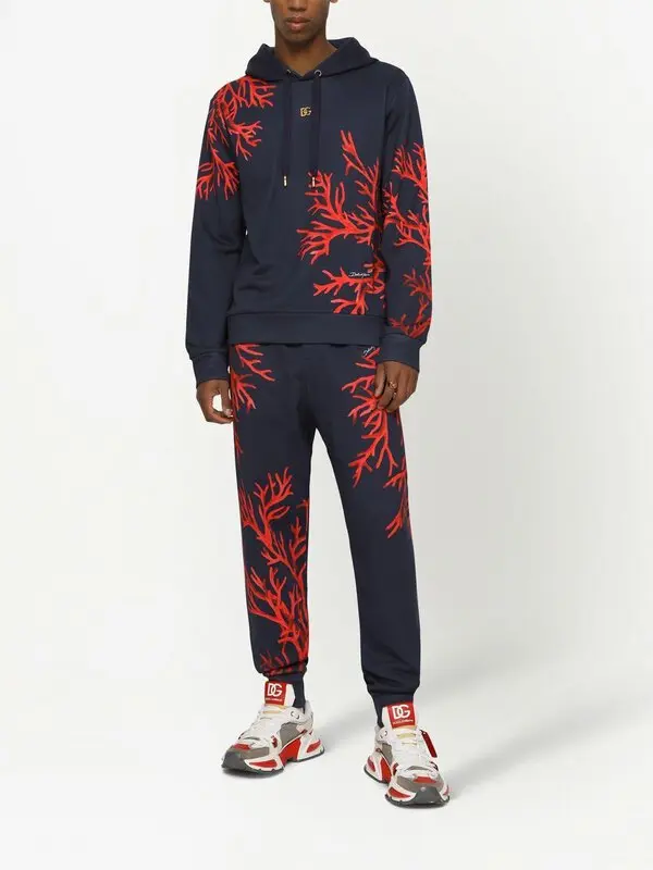Dolce & Gabbana Coral-print Pullover Hoodie