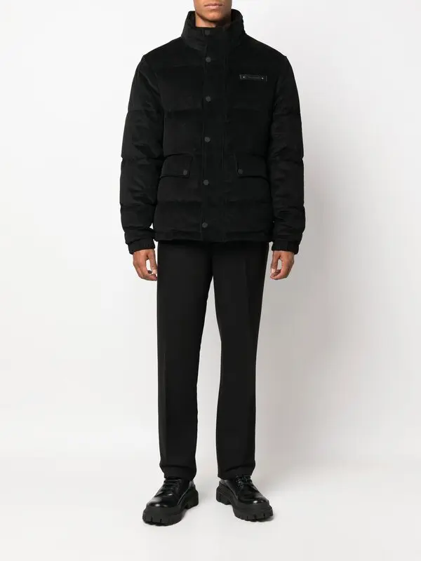 BILLIONAIRE Corduroy-detail Down Jacket - Black