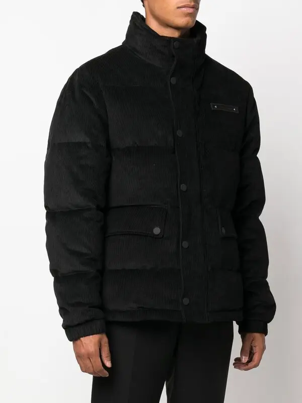 BILLIONAIRE Corduroy-detail Down Jacket - Black