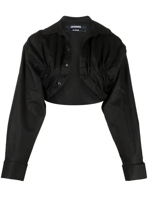 Jacquemus Le Papier Bolero Shirt - Black