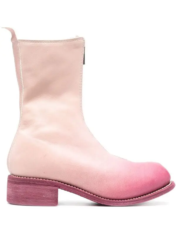 Guidi Leather Zip-up Boots - Pink