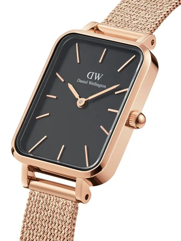 DANIEL WELLINGTON 20mm Quadro Pressed Melrose Watch - Black
