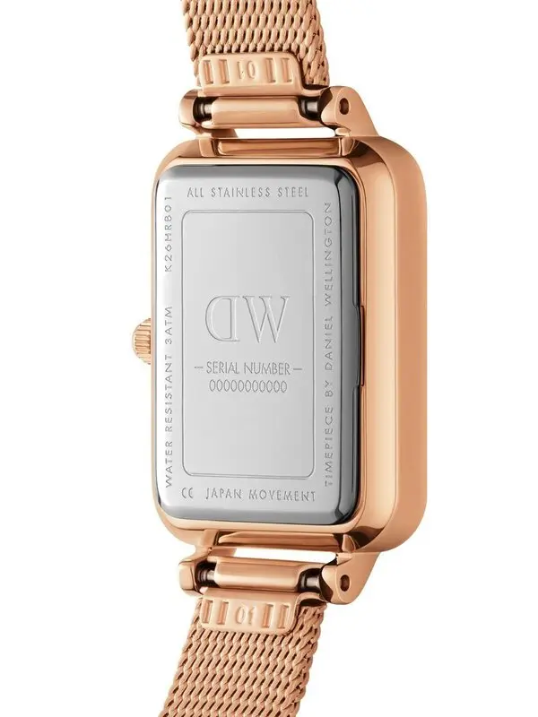 DANIEL WELLINGTON 20mm Quadro Pressed Melrose Watch - Black