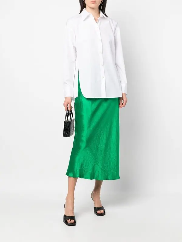 Vince Side-slit Cotton Shirt - White