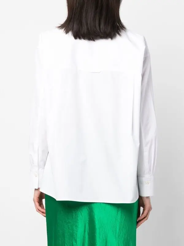 Vince Side-slit Cotton Shirt - White