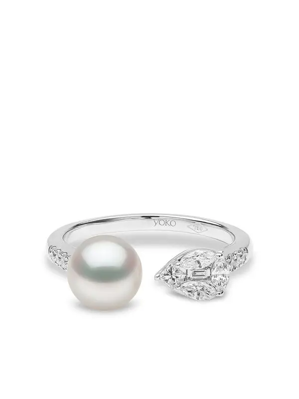 Yoko London 18kt White Gold Starlight Pearl And Diamond Ring - Silver