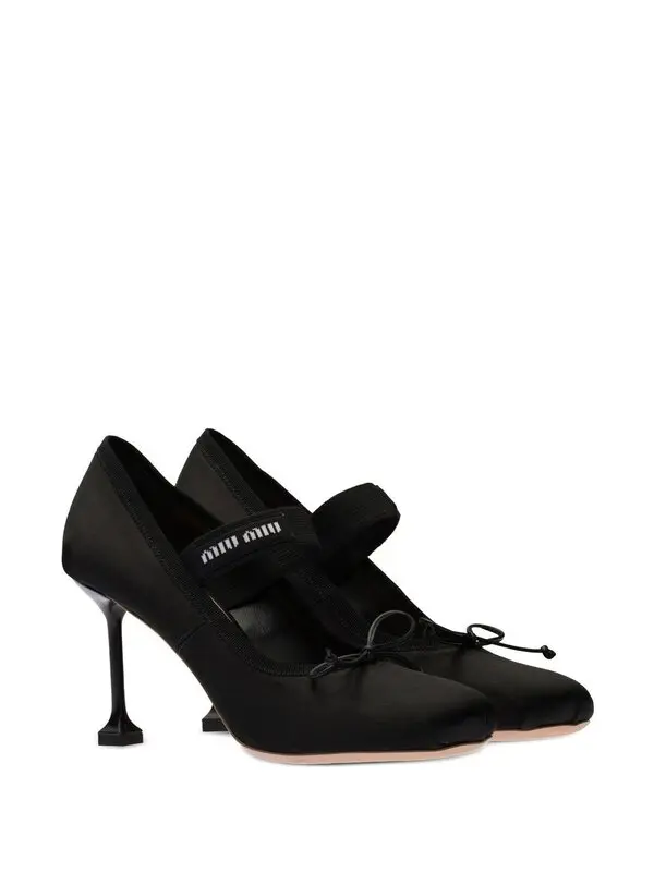 Miu Miu 85mm Ballerina-toe Satin Pumps