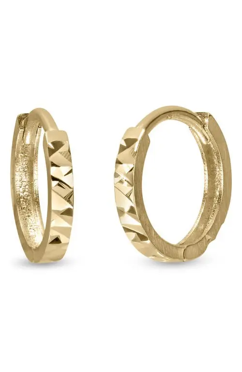 Bony Levy 14k Gold Textured Huggie Hoop Earrings - 14k Yellow Gold