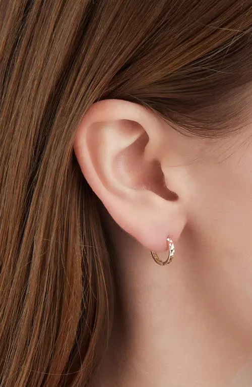 Bony Levy 14k Gold Textured Huggie Hoop Earrings