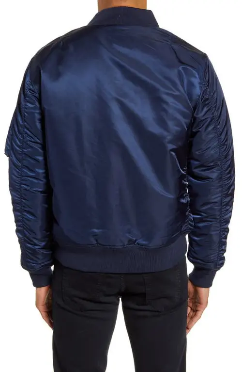 SCHOTT Water Resistant Ma-1 Flight Bomber Jacket - Navy