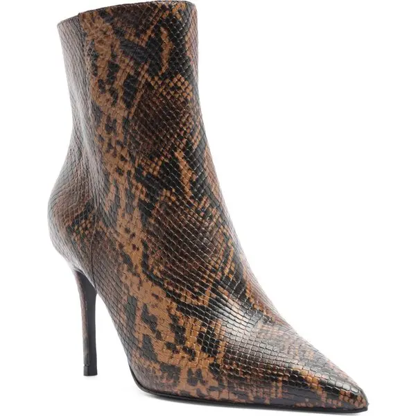 Schutz Mikki Mid Pointed Toe Bootie - Brown