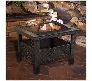 NATURE SPRING 26' Woven Square Fire Pit - One-color