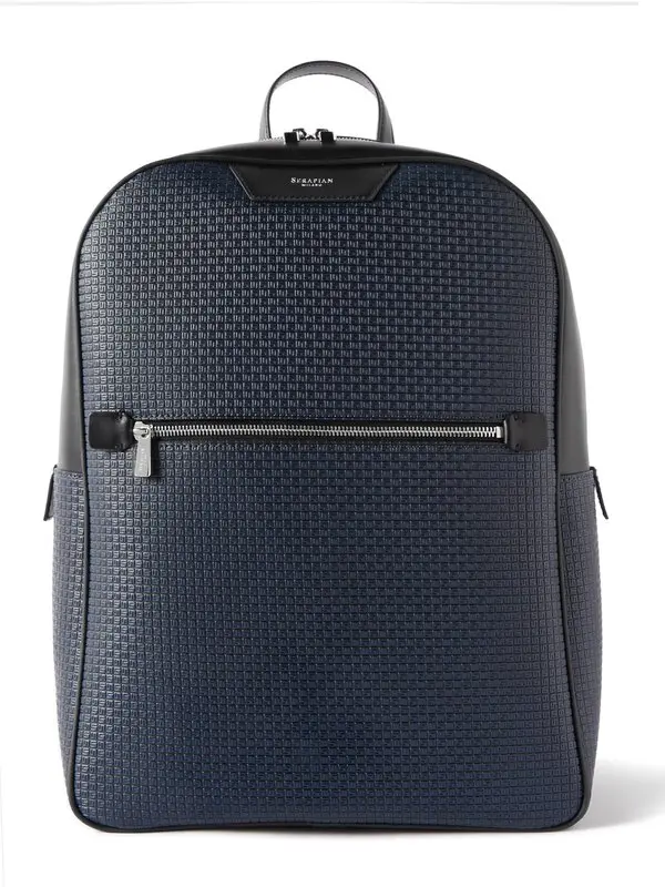 SERAPIAN Mesh-trimmed Leather And Stepan Backpack