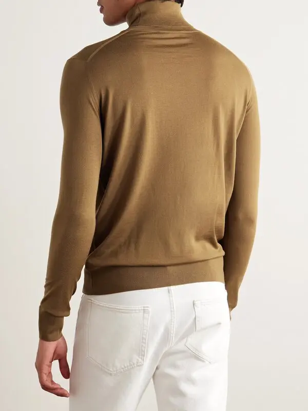 Loro Piana Slim-fit Virgin Wool Rollneck Sweater - Brown