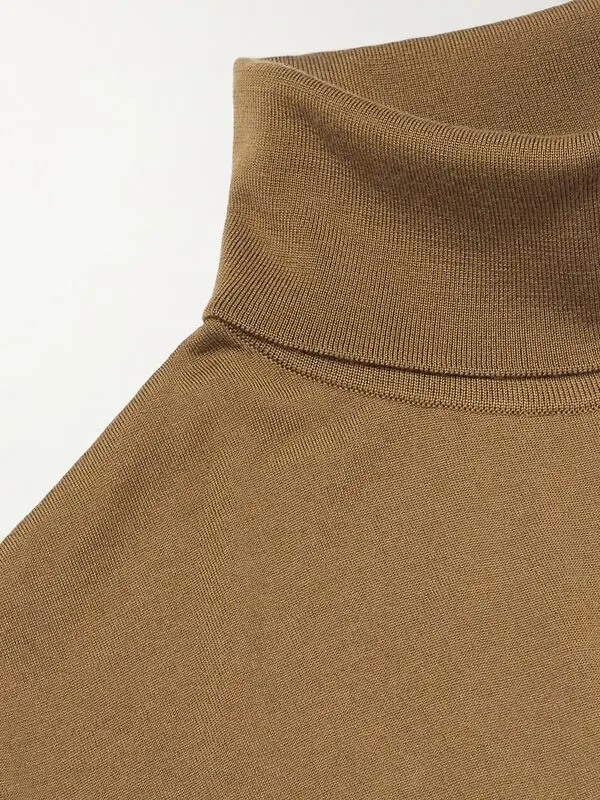 Loro Piana Slim-fit Virgin Wool Rollneck Sweater - Brown