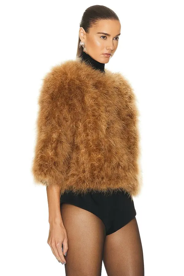 YVES SALOMON Feather Cropped Jacket - Madeline
