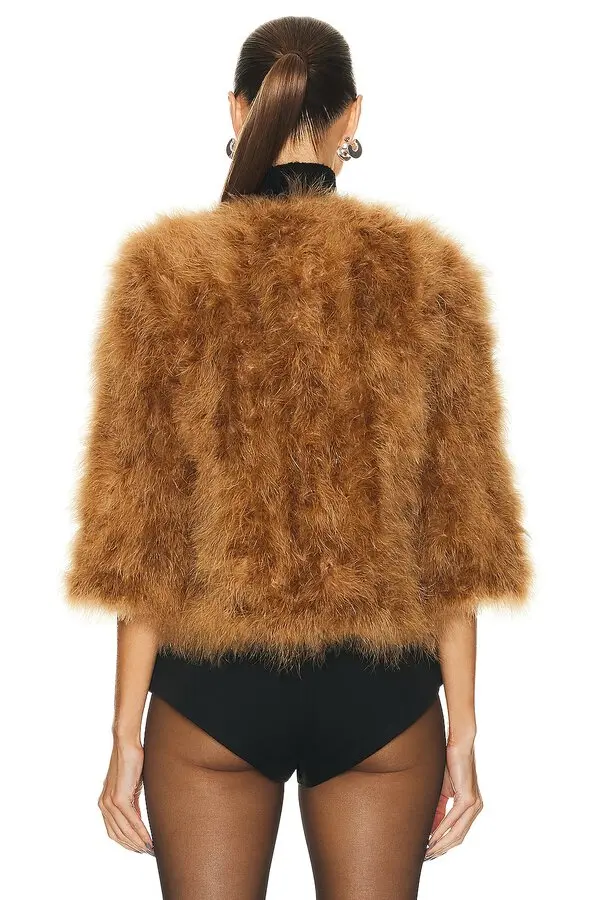 YVES SALOMON Feather Cropped Jacket - Madeline