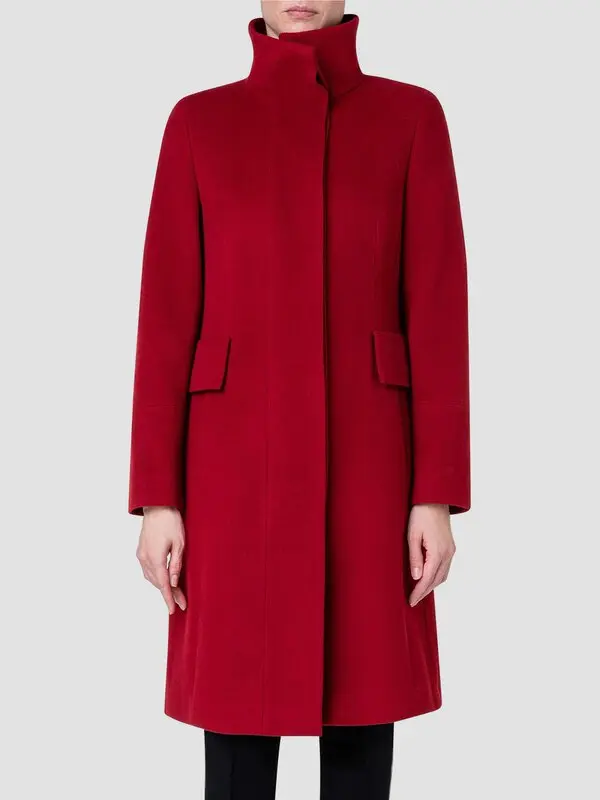 Akris Long Wool-blend Coat - Red