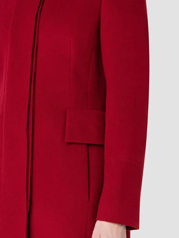 Akris Long Wool-blend Coat - Red