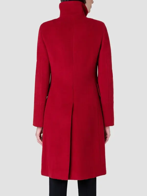 Akris Long Wool-blend Coat - Red