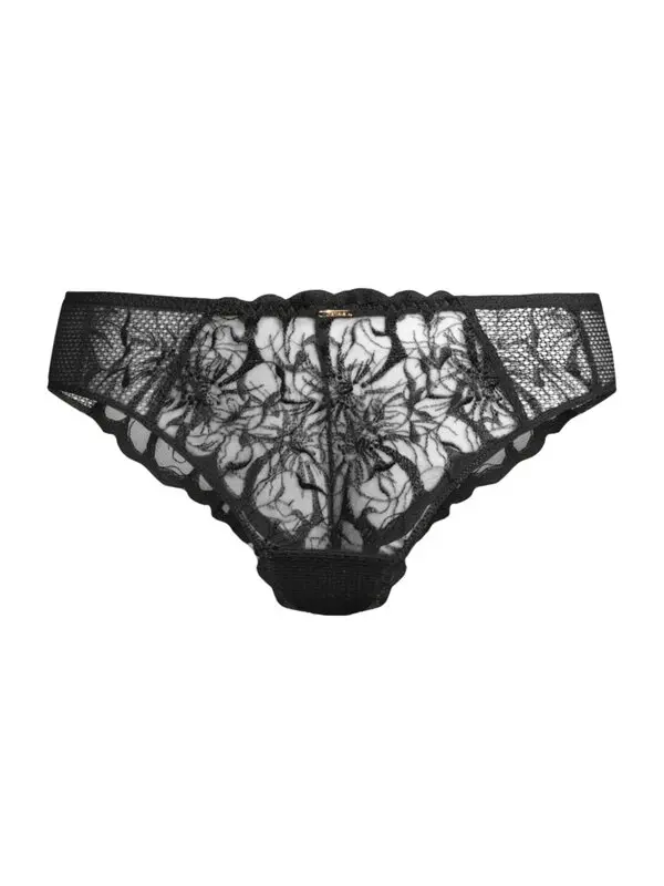 Chantelle Floral Lace Thong - Black