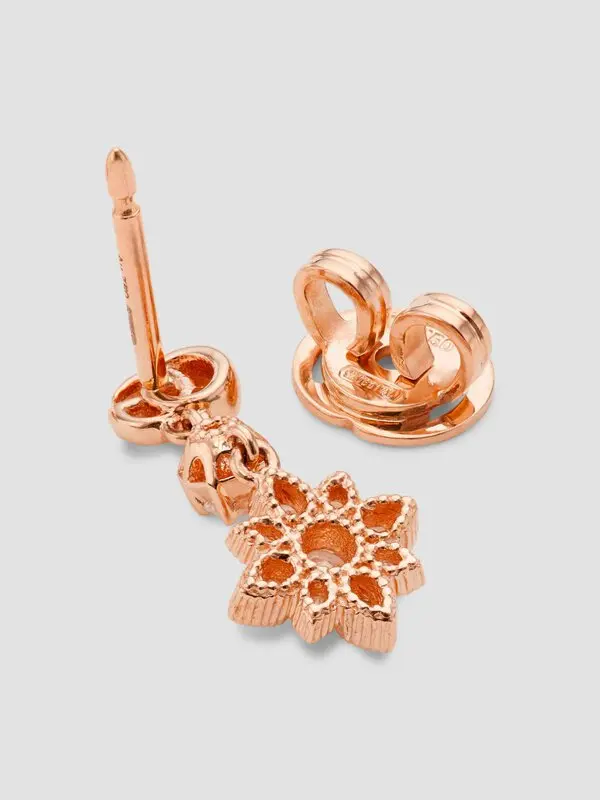 Gucci Flora 18k Rose Gold & Diamond Drop Earrings
