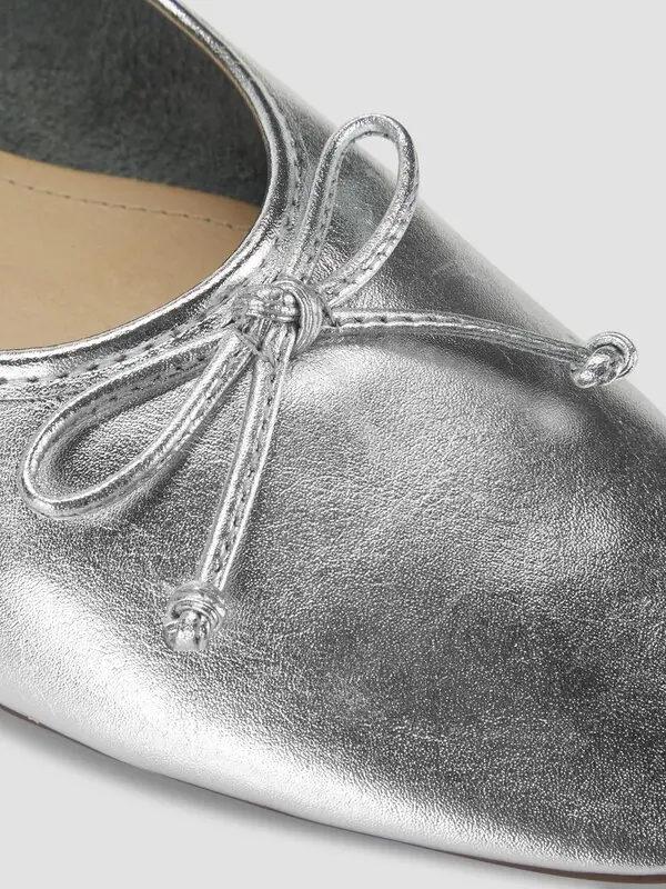 Schutz Arissa Leather Ballet Flats - Silver