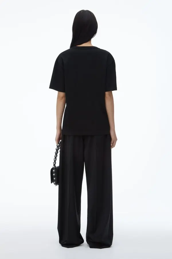 Alexander Wang Puff Logo Tee In Cotton Jersey - Black