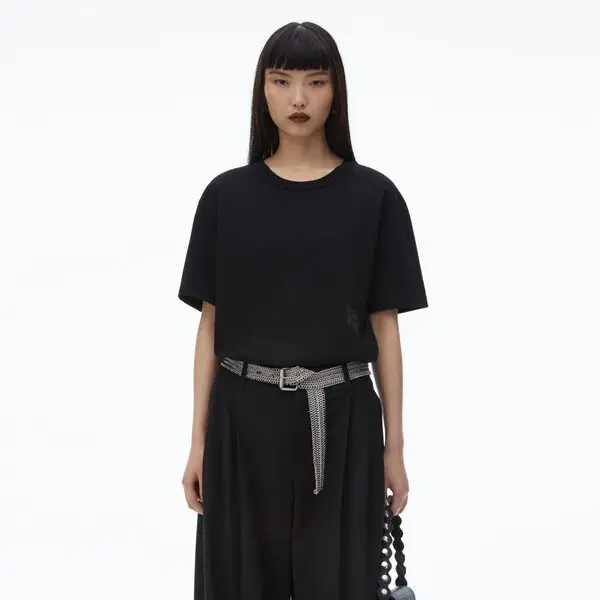 Alexander Wang Puff Logo Tee In Cotton Jersey - Black
