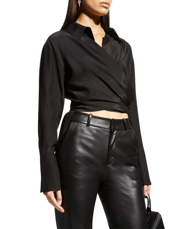 Gauge81 Sabinas Silk High-low Wrap Top