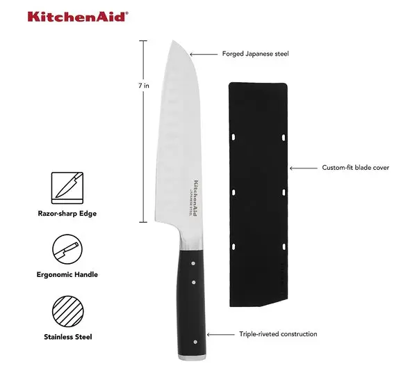 KITCHENAID Gourmet 7' Santoku Knife With Sheath