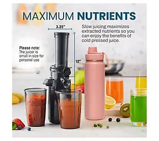 ELITE Gourmet Compact Cold Press Slow Juicer