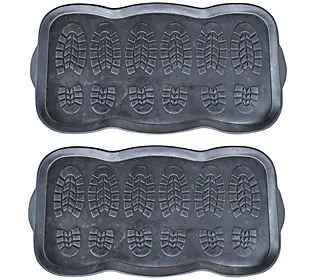 AMERIHOME Set Of 2 Rubber Boot And Shoe Mats - One-color