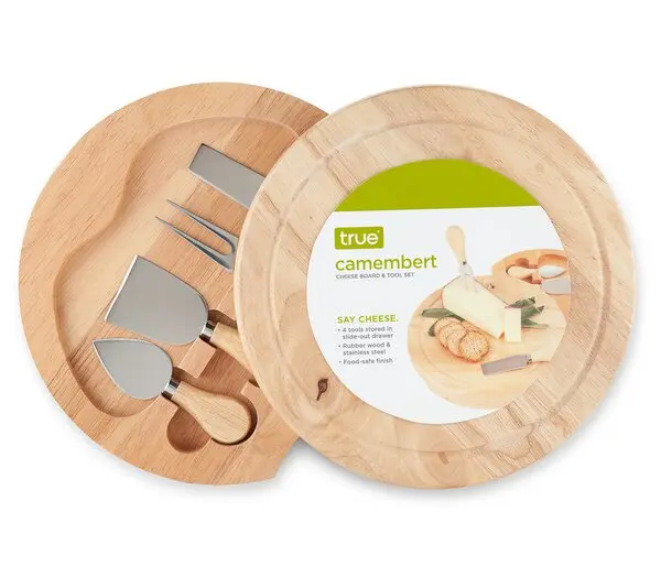 TRUE BRANDS Camembert Cheese Board & Tool Set - One-color