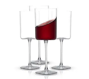 JOYJOLT Set Of Four Claire Crystal Cylinder Red Wine Glasses - One-color