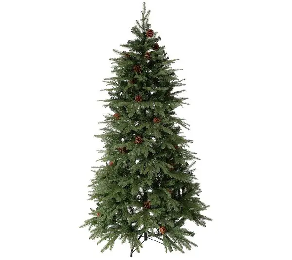 GLITZHOME Pre Lit Fir Artificial Tree W/ Led Li Ghts & Remote - One-color