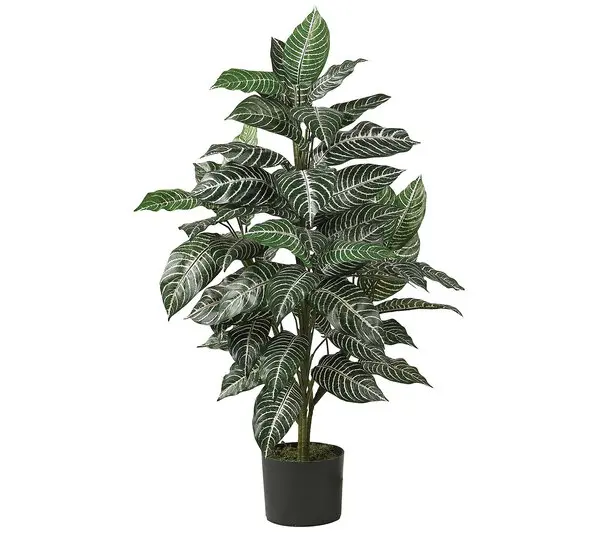 NEARLY NATURAL 3' Zebra Silk Plant By - One-color