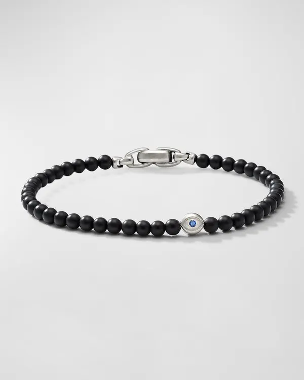 David Yurman Spiritual Bead Evil Eye Bracelet - Black Onyx/sapphire